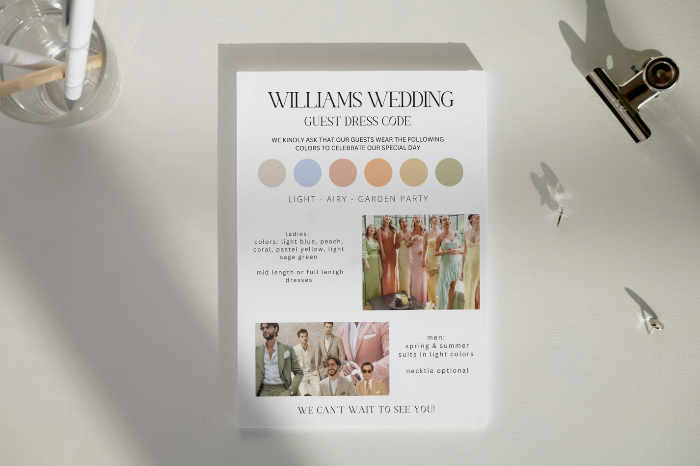 Wedding Guest Dress Code Digital Mood Board Template – Modern Paperie Co.