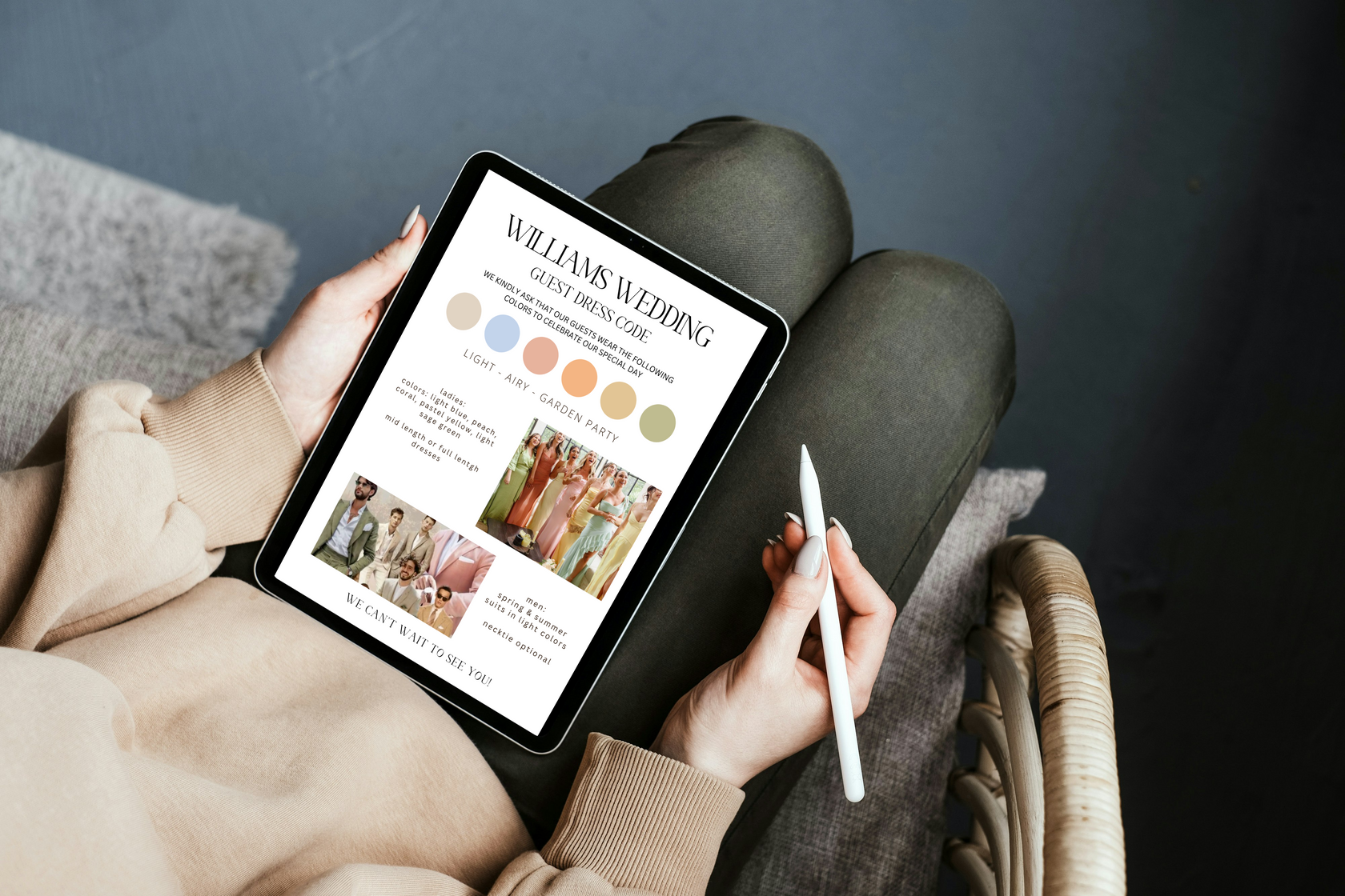 Wedding Guest Dress Code Digital Mood Board Template – Modern Paperie Co.