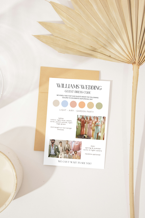 Wedding Guest Dress Code Digital Mood Board Template – Modern Paperie Co.